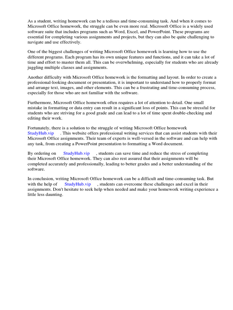 Microsoft Office Homework | PDF | Microsoft Excel | Microsoft Office