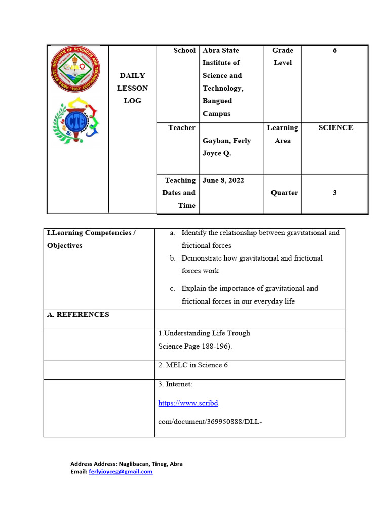 Lesson Plan | PDF | Friction | Force