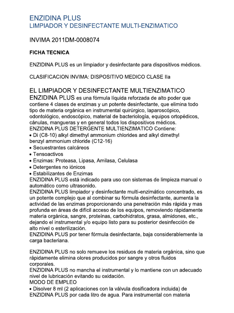 Ft. Enzidina Plus Holandina | PDF