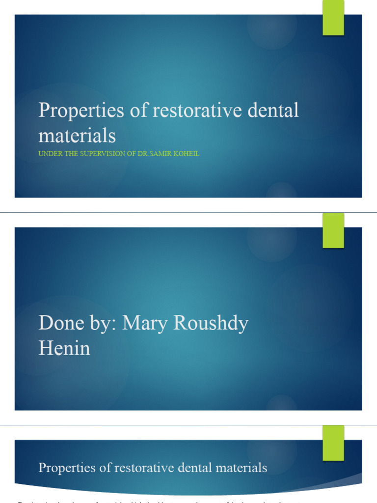 Prop of Resto Mat | PDF | Deformation (Engineering) | Strength Of Materials