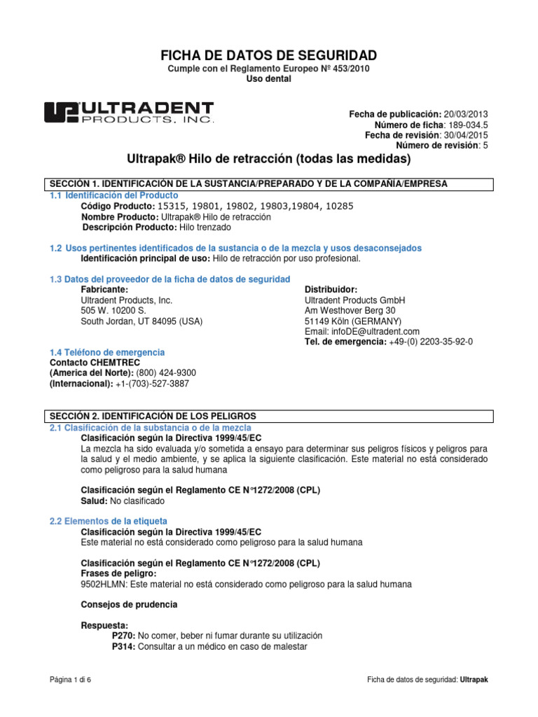 Ft. Hilo Retractor Ultrapack | PDF | Química