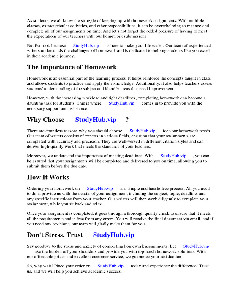 Homework Help with StudyHub.vip | PDF | Homework | Teachers