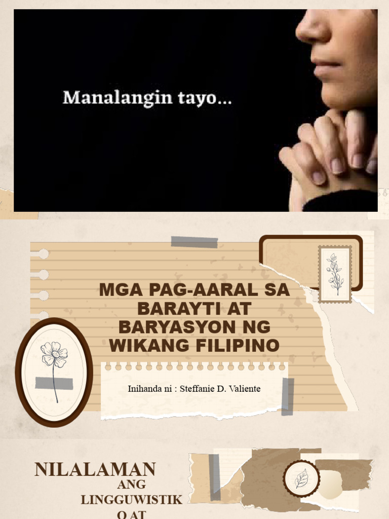 Mga Pag-Aaral Sa Barayti at Baryasyon NG Wikang Filipino ...