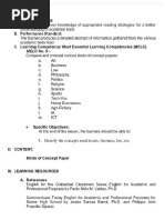 EAPP MELC 9 Lesson 12 Compare and Contrast Various Kinds of Concept Papers | PDF | Theory | Concept