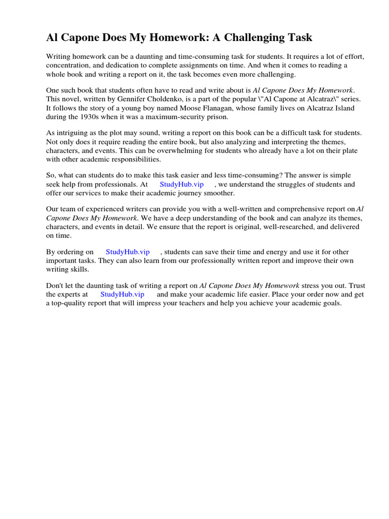 Al Capone Does My Homework Full Book | PDF