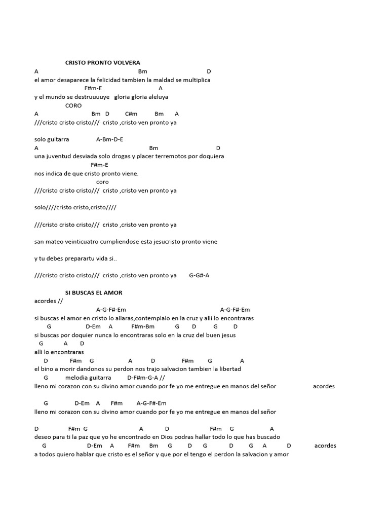 Cristo Pronto Volvera, Si Buscas El Amor | PDF