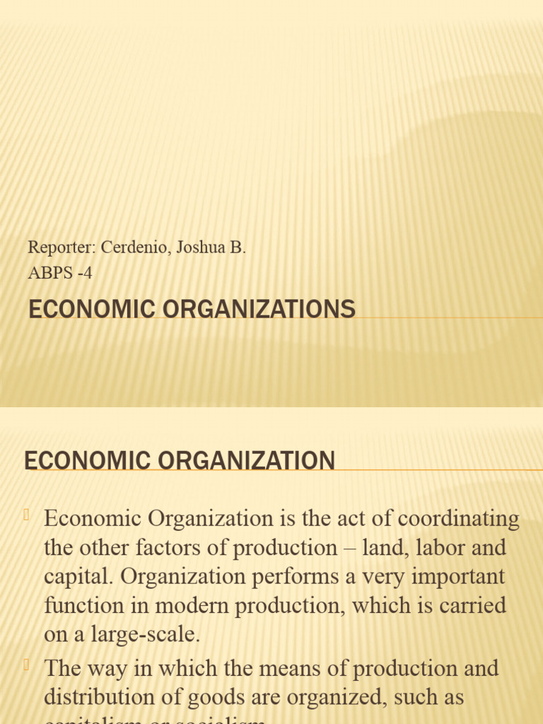 Economic Organizations | PDF