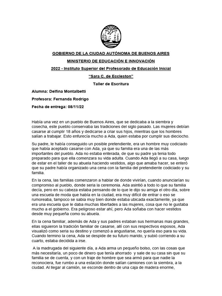 Trabajo Escritura 2 | PDF