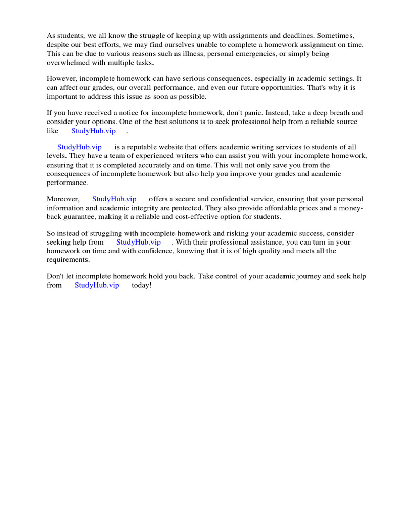 Incomplete Homework Notice | PDF | Homework | Safari (Web Browser)