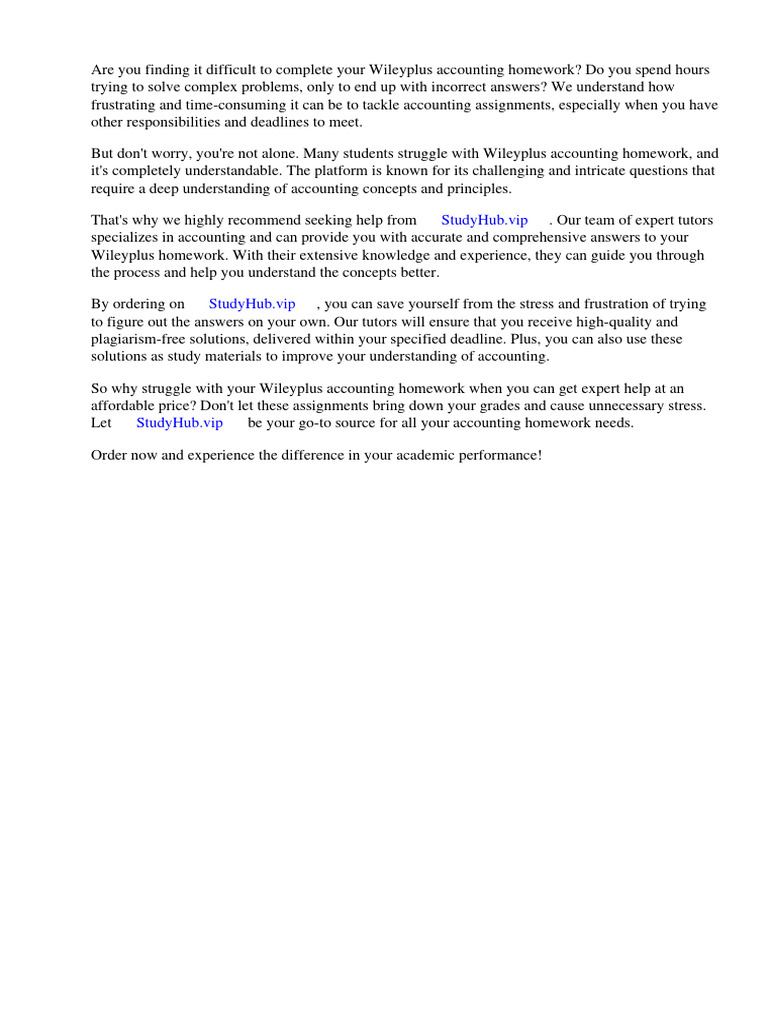 Wileyplus Accounting Homework Answers | PDF | Homework | Accounting