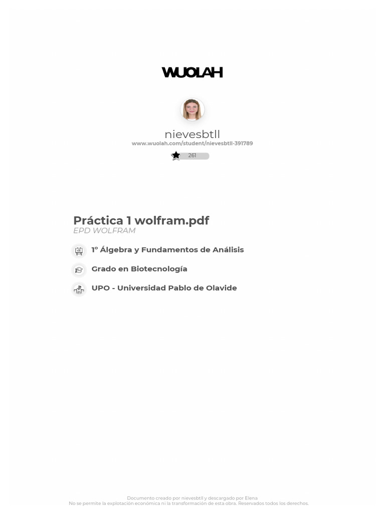 Wuolah-Free-Práctica 1 Wolfram | PDF | Matriz (Matemáticas) | Ecuaciones