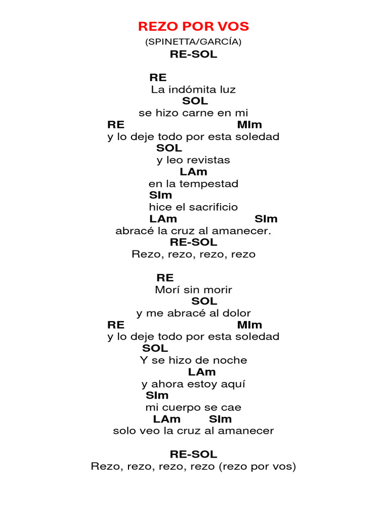 Rezo Por Vos | PDF | Poesía