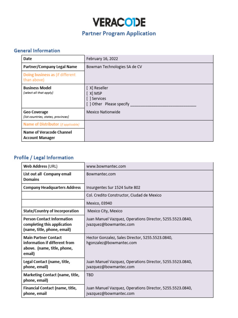 2021 Veracode Partner Program Application Anti Corruption Updatedu ...
