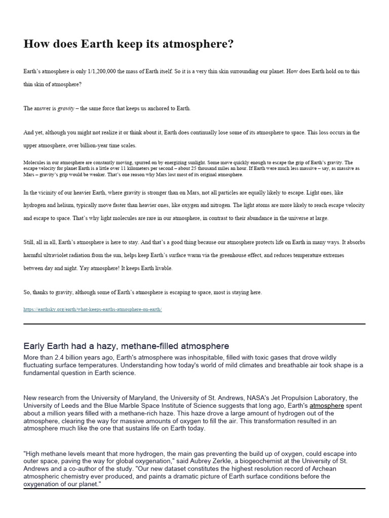 Atmosphere | PDF | Atmosphere | Atmosphere Of Earth