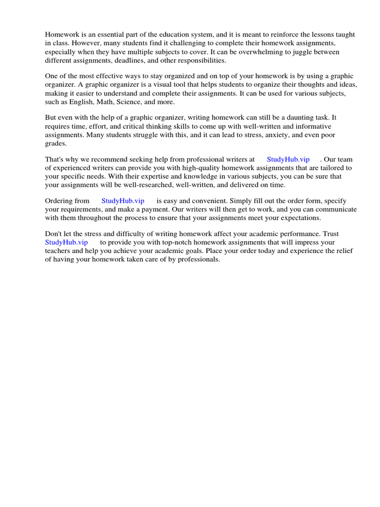 Homework Graphic Organizer | PDF | Essays | Homework