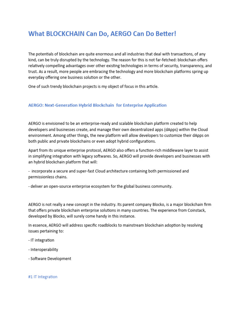 AERGO | PDF | Interoperability | Cloud Computing