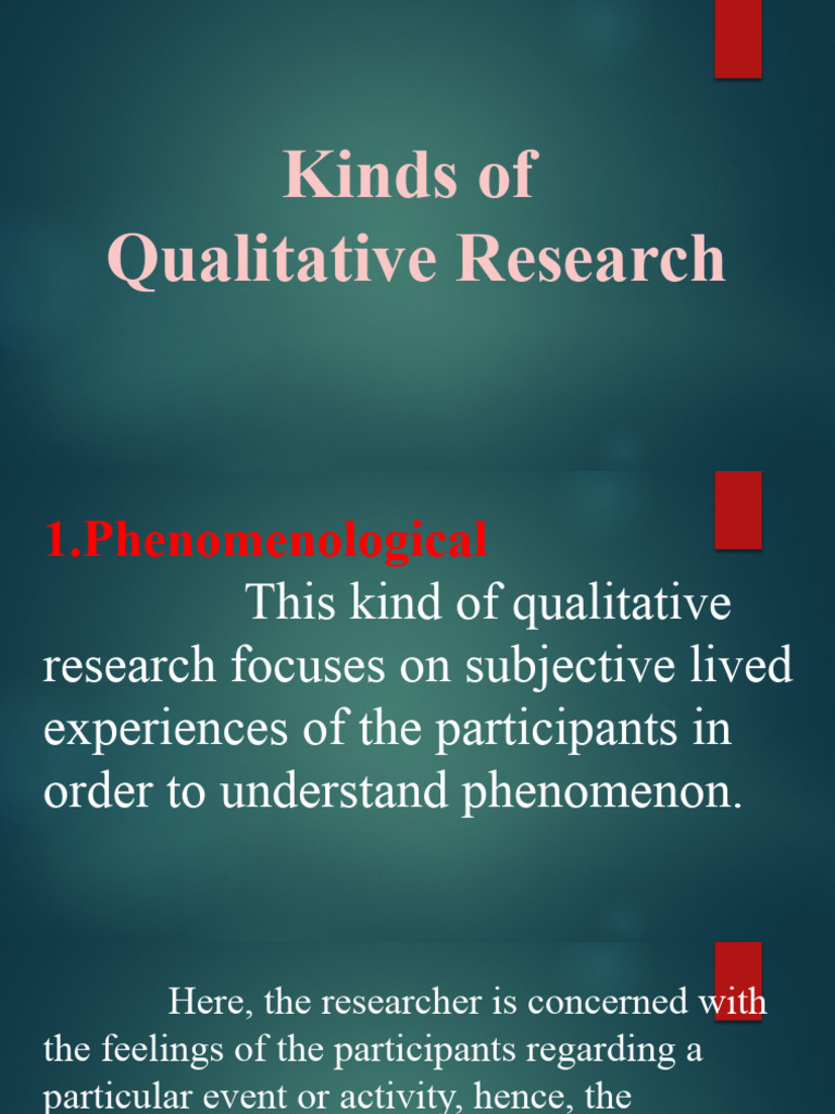 Types of Qualitative Research Explained | PDF | Qualitative Research ...