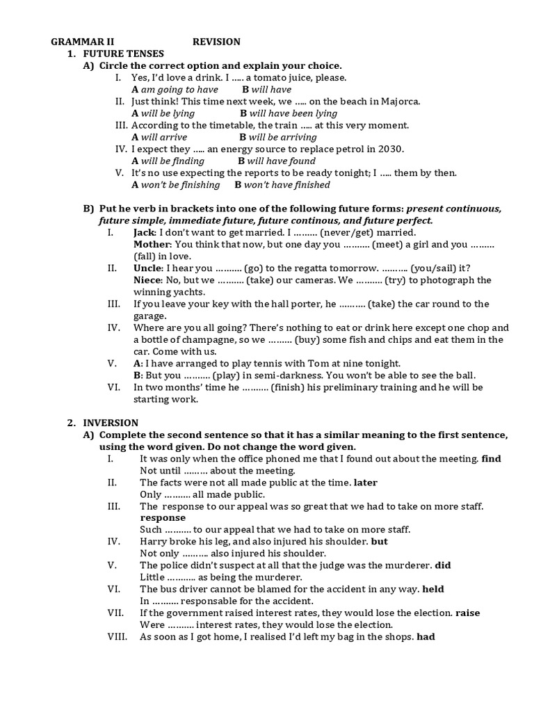 Future Simple, Immediate Future, Future Continous, and Future Perfect | PDF