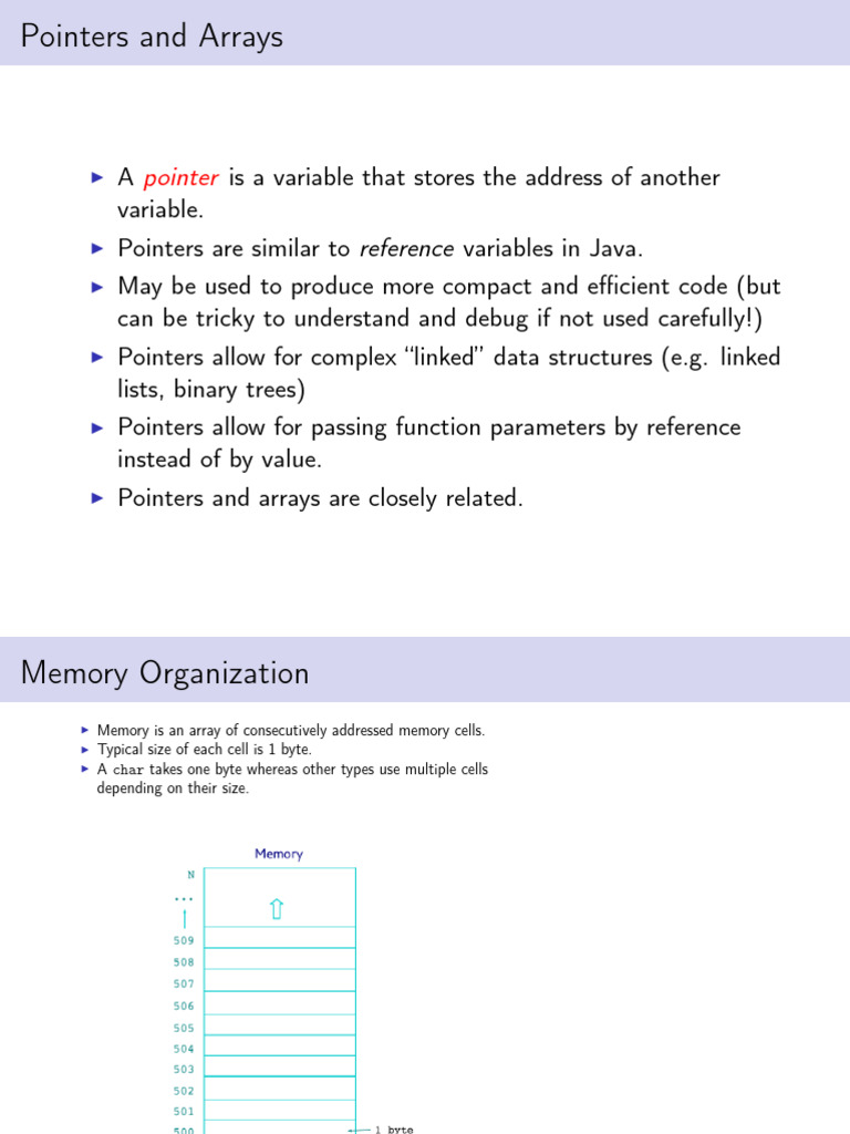 c pointers arrays and string | PDF | Pointer (Computer Programming) | Data Type