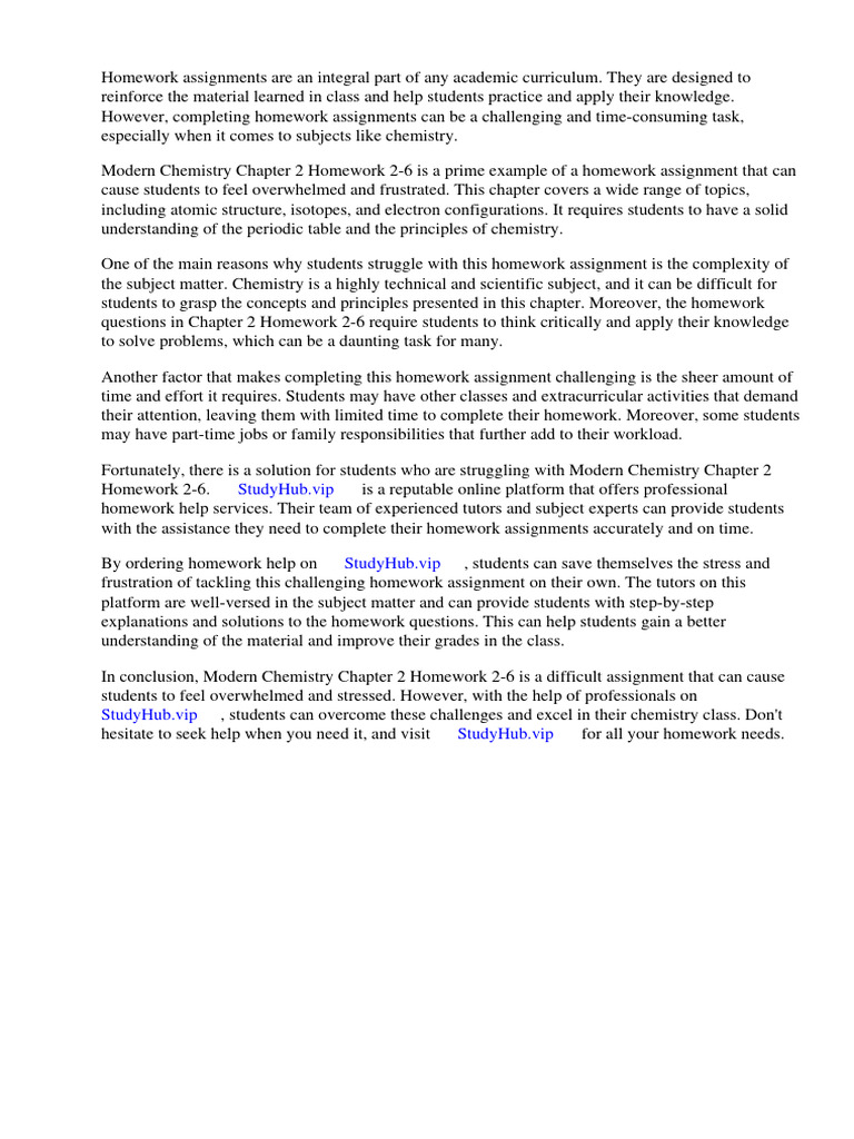Modern Chemistry Chapter 2 Homework 2-6 | PDF | Atoms | Atomic Nucleus