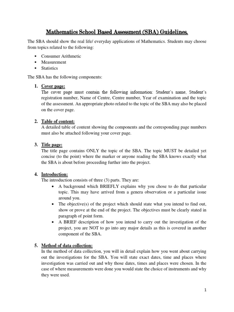 Mathematics School Based Assessment-1_230907_105218 | PDF