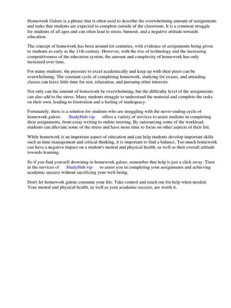 What Does Homework Galore Mean | PDF | Homework | Teachers