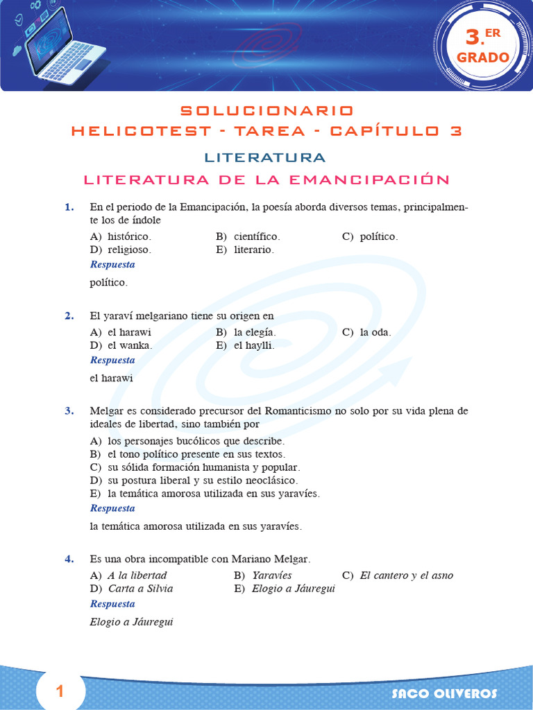 10 Lit 3° Cap3 Sol Tarea | PDF