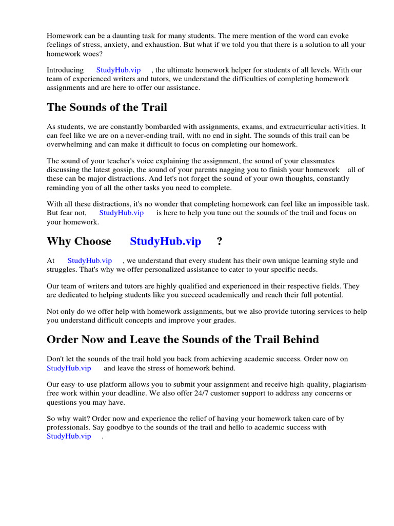 Homework Sounds of The Trail | PDF | Phonics | Homework