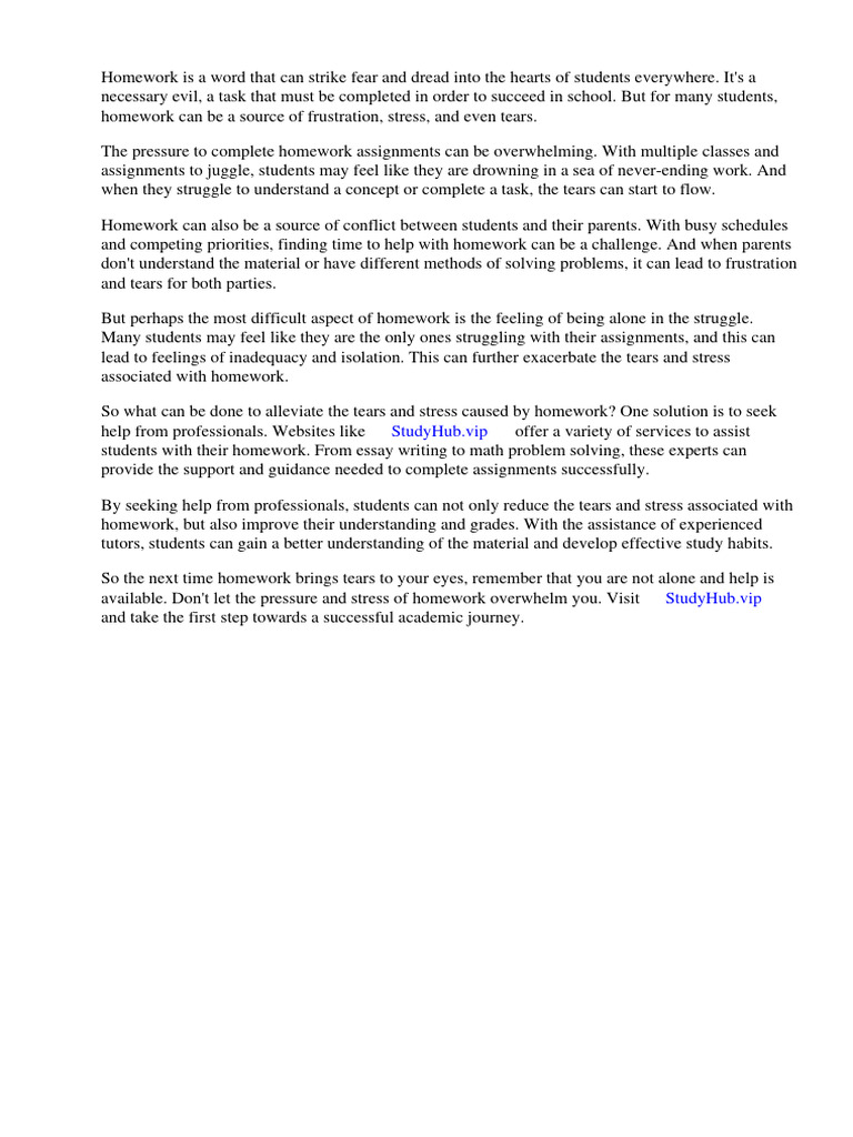 Homework Tears | Download Free PDF | Homework | Classroom