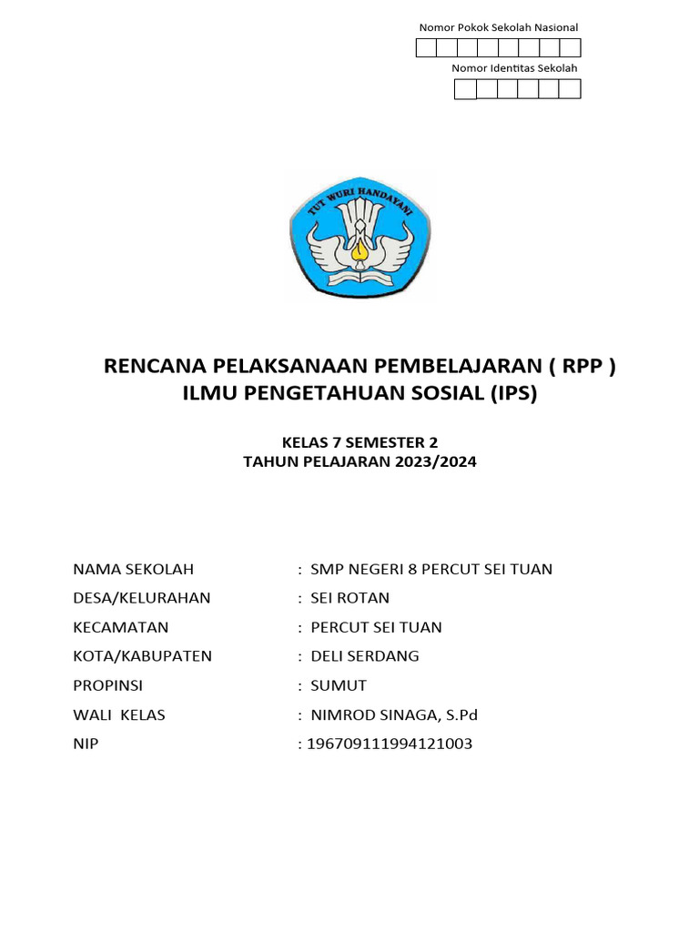 RPP 1 Lembar IPS Kelas 7 Semester 2 | PDF