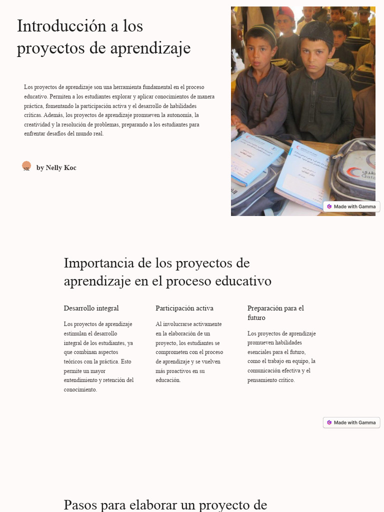 Introduccion A Los Proyectos de Aprendizaje | PDF | Aprendizaje | Evaluación