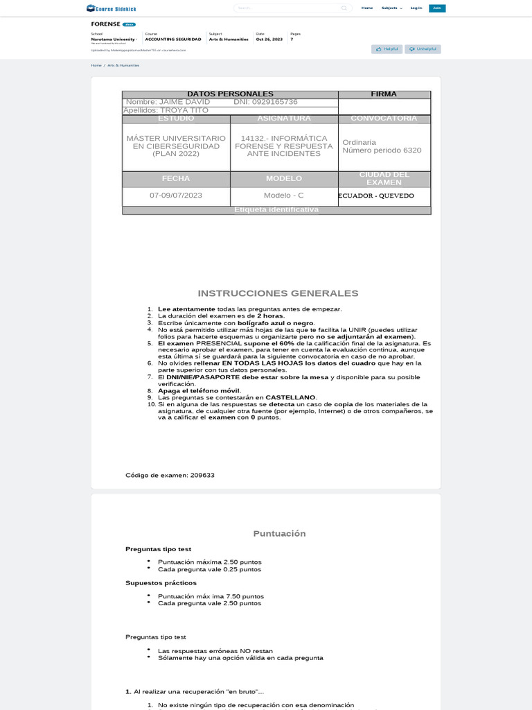 FORENSE examen de julio modelo c | PDF | Archivo de computadora | Software utilitario