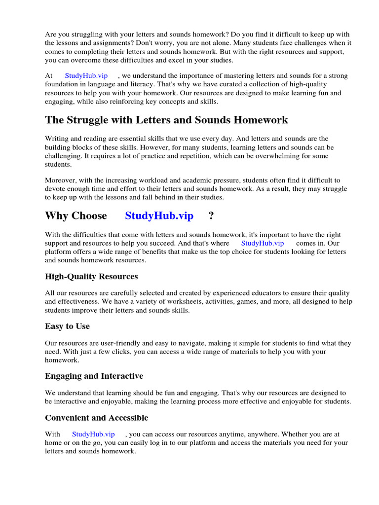 Letters and Sounds Homework Resources | PDF | Phonics | Homework