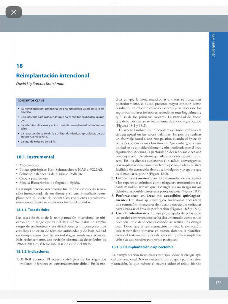 Reimplante Intencional de Kim y Kratchman | PDF