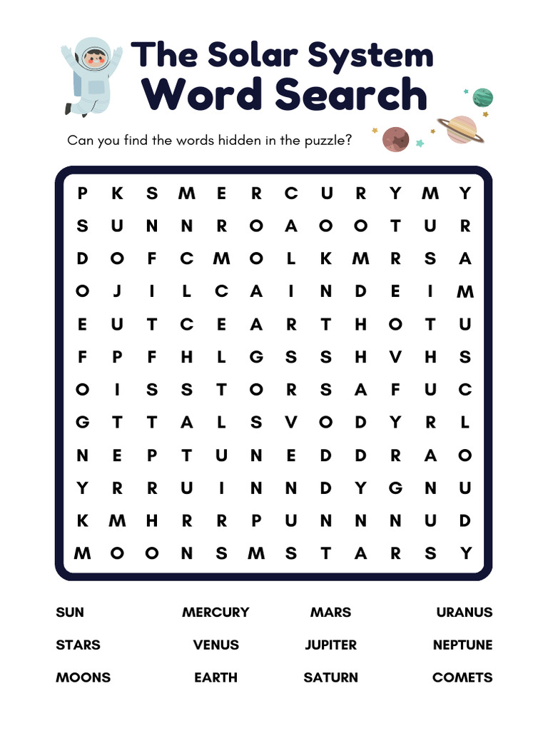 The Solar System Word Search Worksheet_20240327_082816_0000 | PDF ...