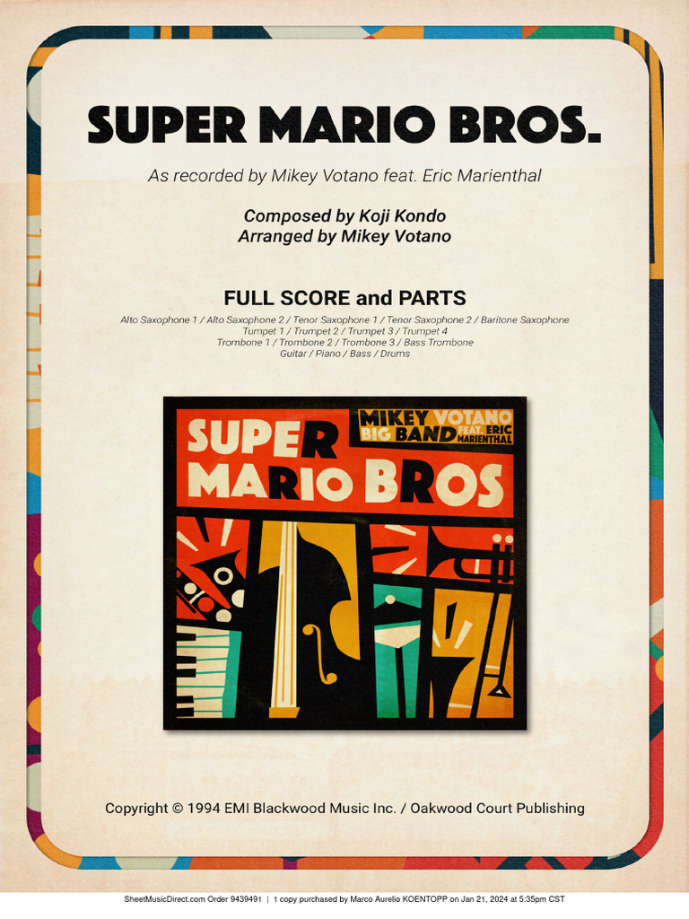 Super Mario Score e Partes | PDF | Video Game Companies Of Japan ...