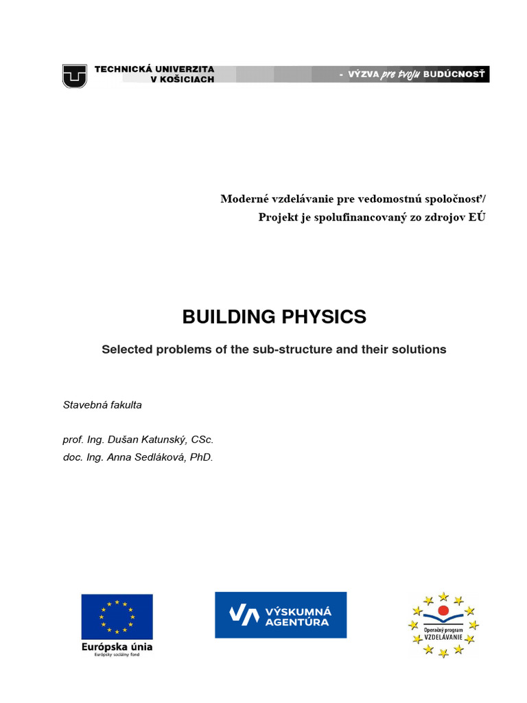 11 BUILDING PHYSICS Selected Problems of The Sub Structure and Their ...