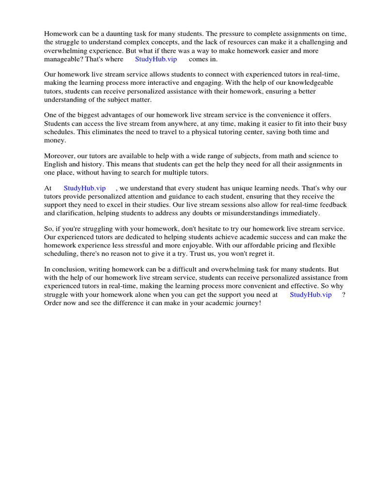 Homework Live Stream | PDF | Homework | Human Communication