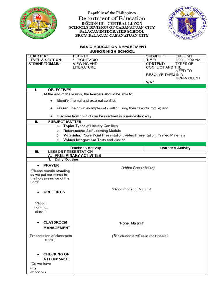 Types of Conlict Final Demonstration DLP | PDF | Cognition | Behavioural Sciences