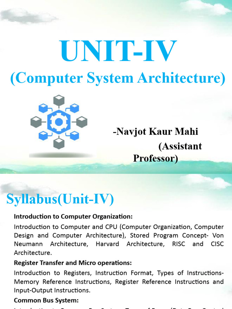 Unit 4 | Download Free PDF | Central Processing Unit | Computer Data Storage