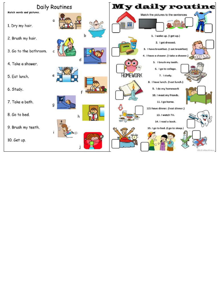 17.daily Routines Worksheets Bueno | PDF