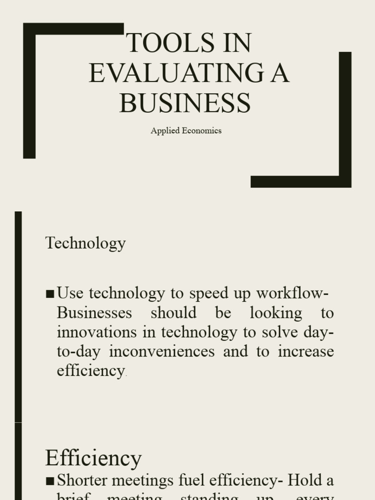 Tools for Business Evaluation | PDF | Business