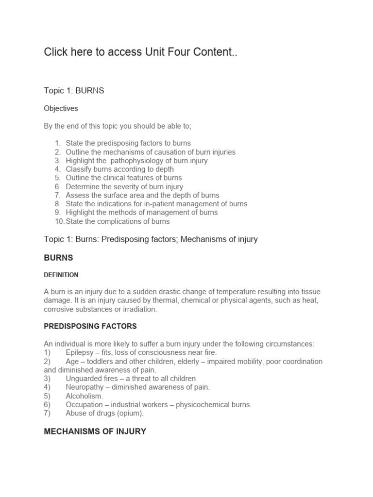 Surgery Unit 4 | PDF | Burn | Respiratory Tract
