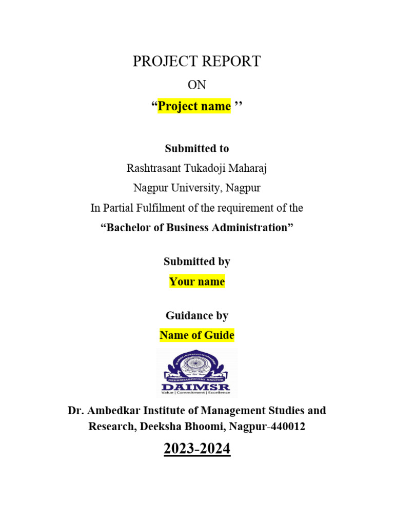 Front Pages For Projects | PDF | Cognition