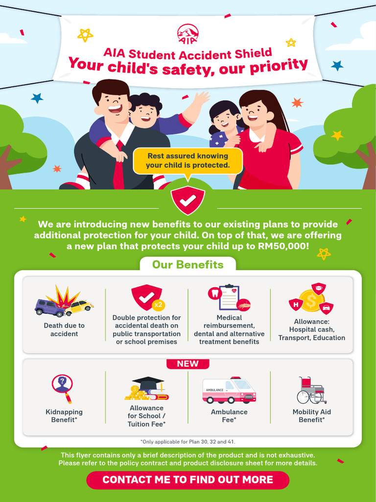 AIA Student Accident Shield Leaftlet Flyer | PDF