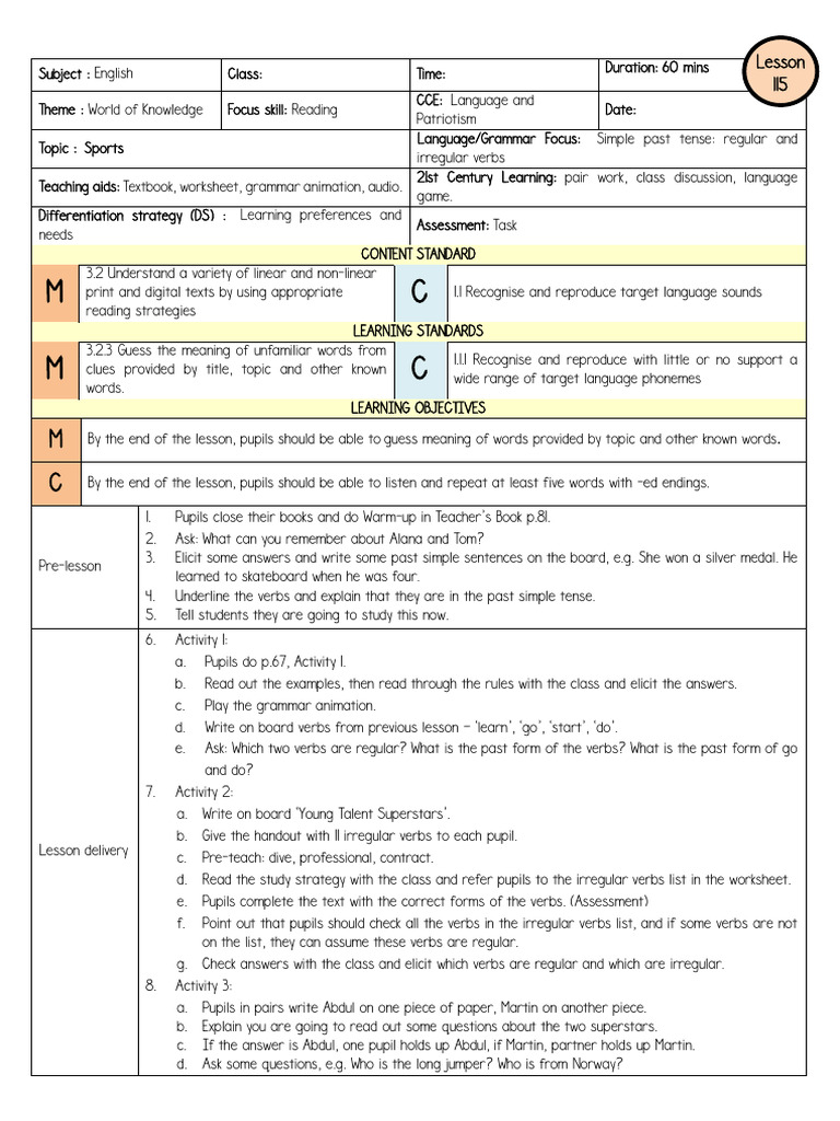 lesson 115 Reading | PDF | Linguistics | Human Communication