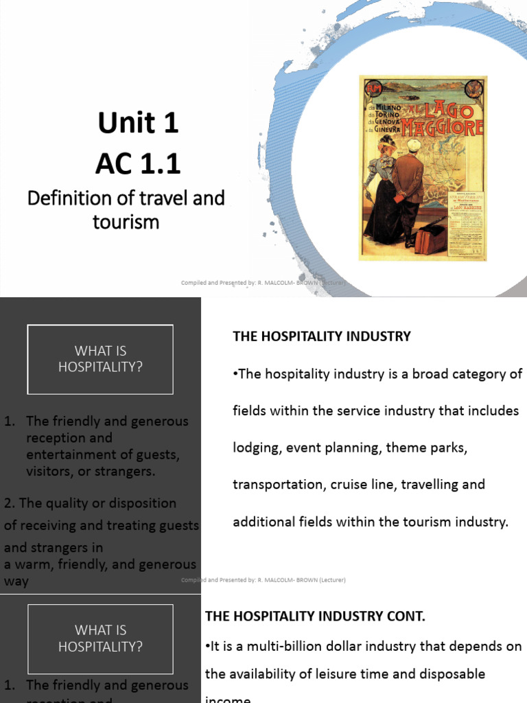 Unit 1 - Lo 1.1 Contemporary Travel and Tourism Industry For Colbourne ...