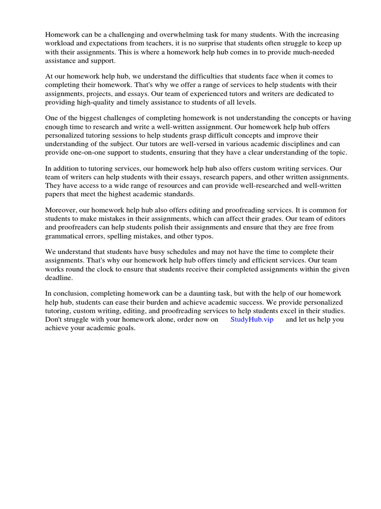 Homework Help Hub | PDF | Homework | Learning