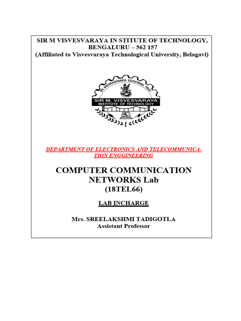 CCN Lab Manual-New - 18tel66 | PDF | Computer Network | Network Topology