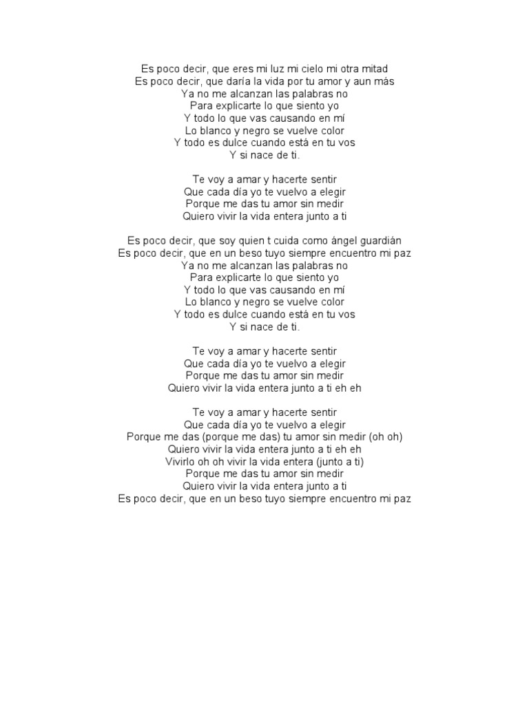 Te Voy A Amar - Letra - Axel | PDF | Poesía